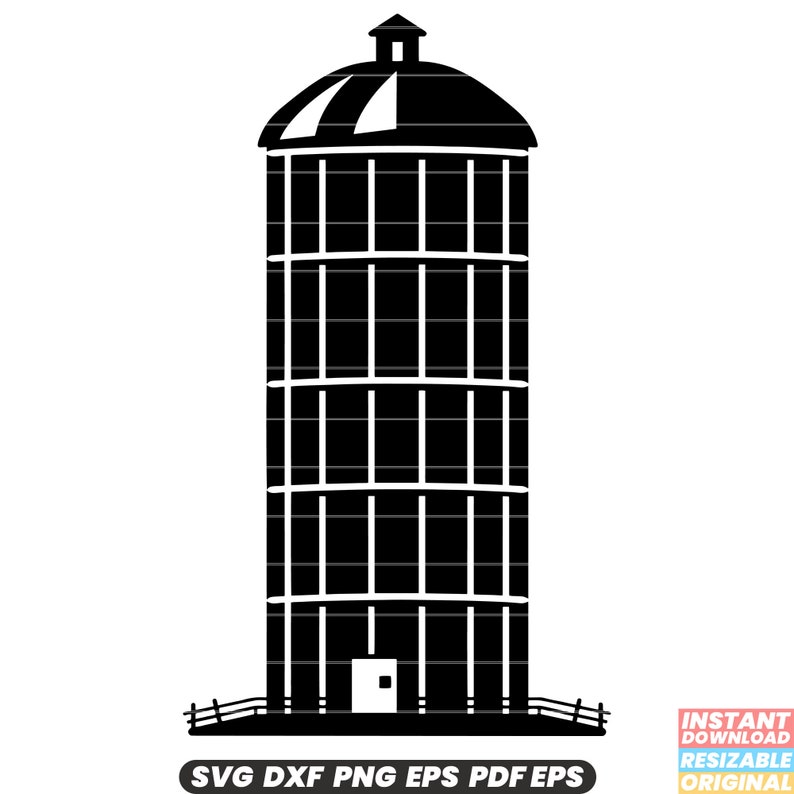 Silo SVG Agriculture Illustration Silo Clipart Farm Graphic Grain ...