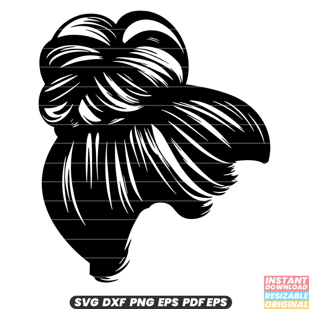 Messy Hair SVG Housewife Hairstyle Woman Tousled Unkempt Bedhead ...