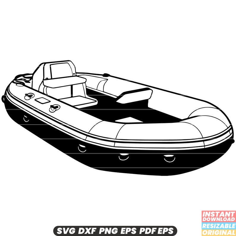 Inflatable Boat Dinghy Raft Kayak Watercraft Marine Recreation SVG DXF ...