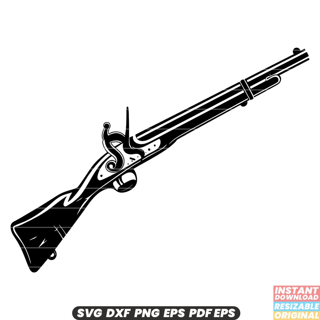 Musket Rifle SVG Historical Weapon Illustration Musket Rifle Clipart ...