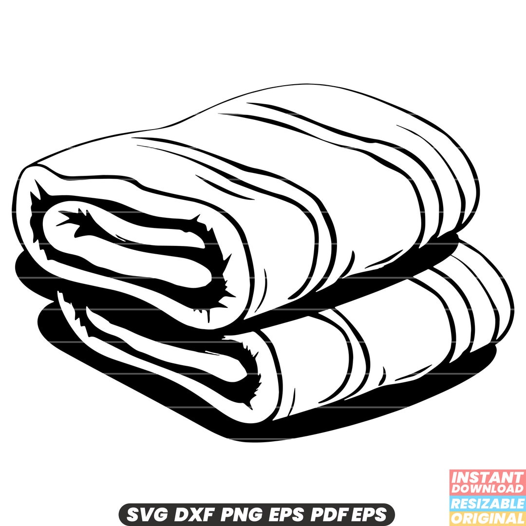 Towel SVG Bathroom Illustration Towel Clipart Hygiene Graphic Fabric ...