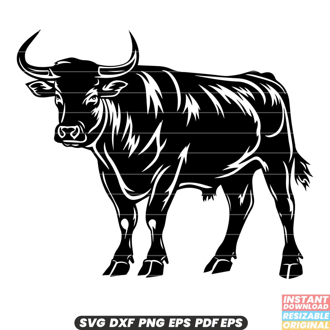 Bull Svg, Bull Dxf, Bull Png, Bull Cut File, Bull Clipart, Bull File ...