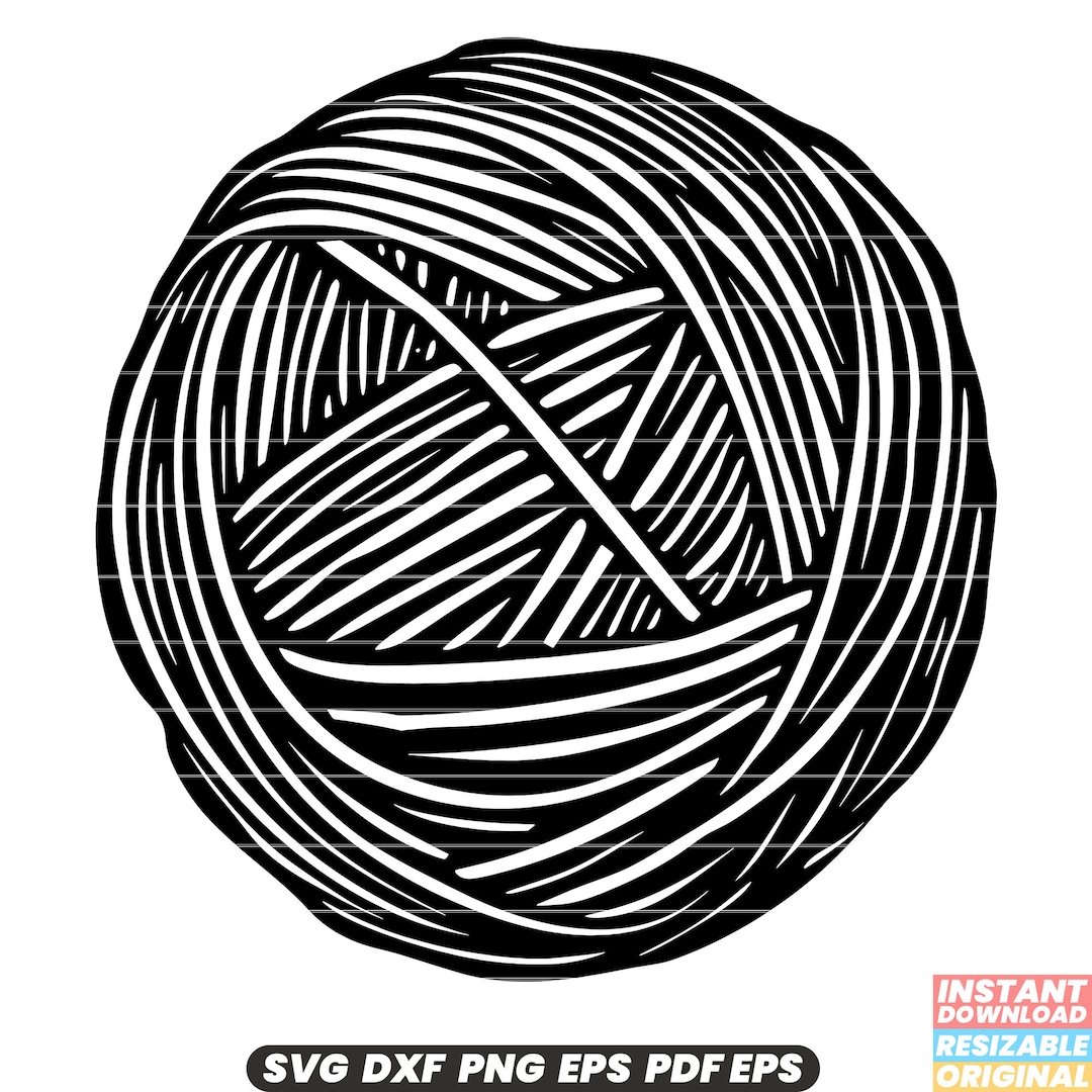 Yarn Ball SVG Craft Illustration Knitting Yarn Clipart Needlecraft ...
