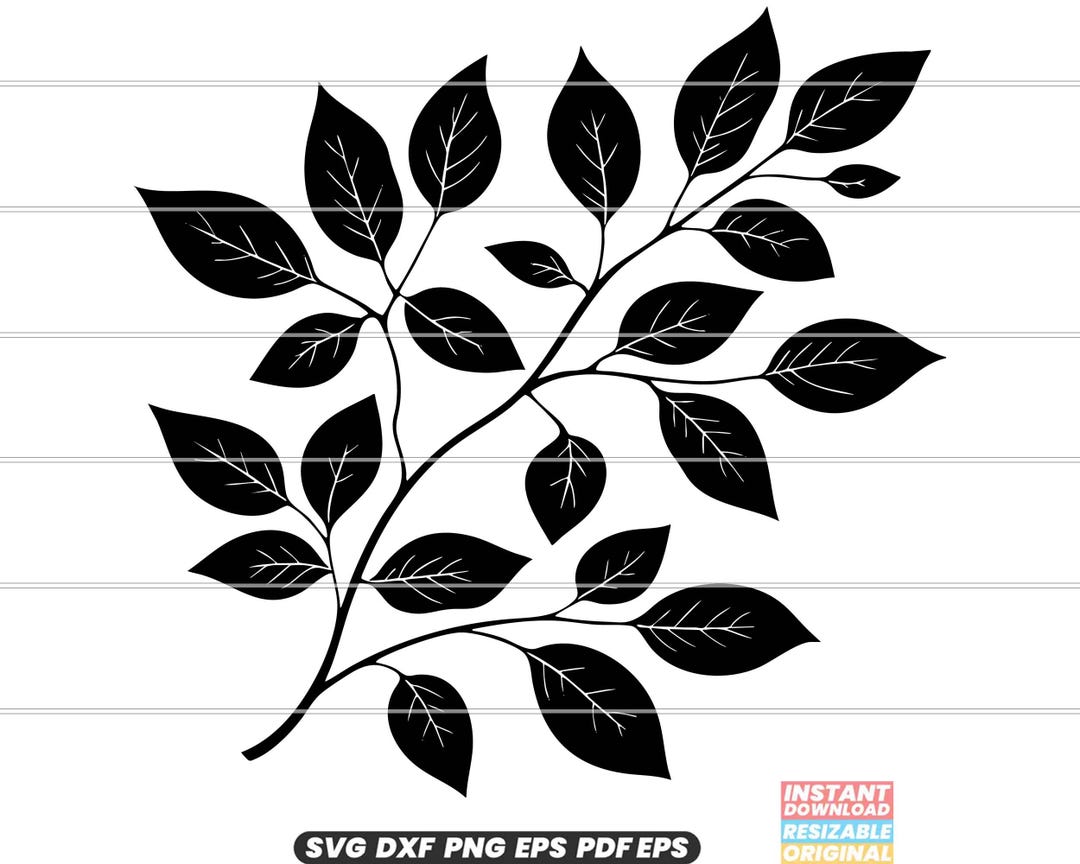 Ash Tree Branch Leaves SVG DXF PNG Cut File Clipart Instant Download ...