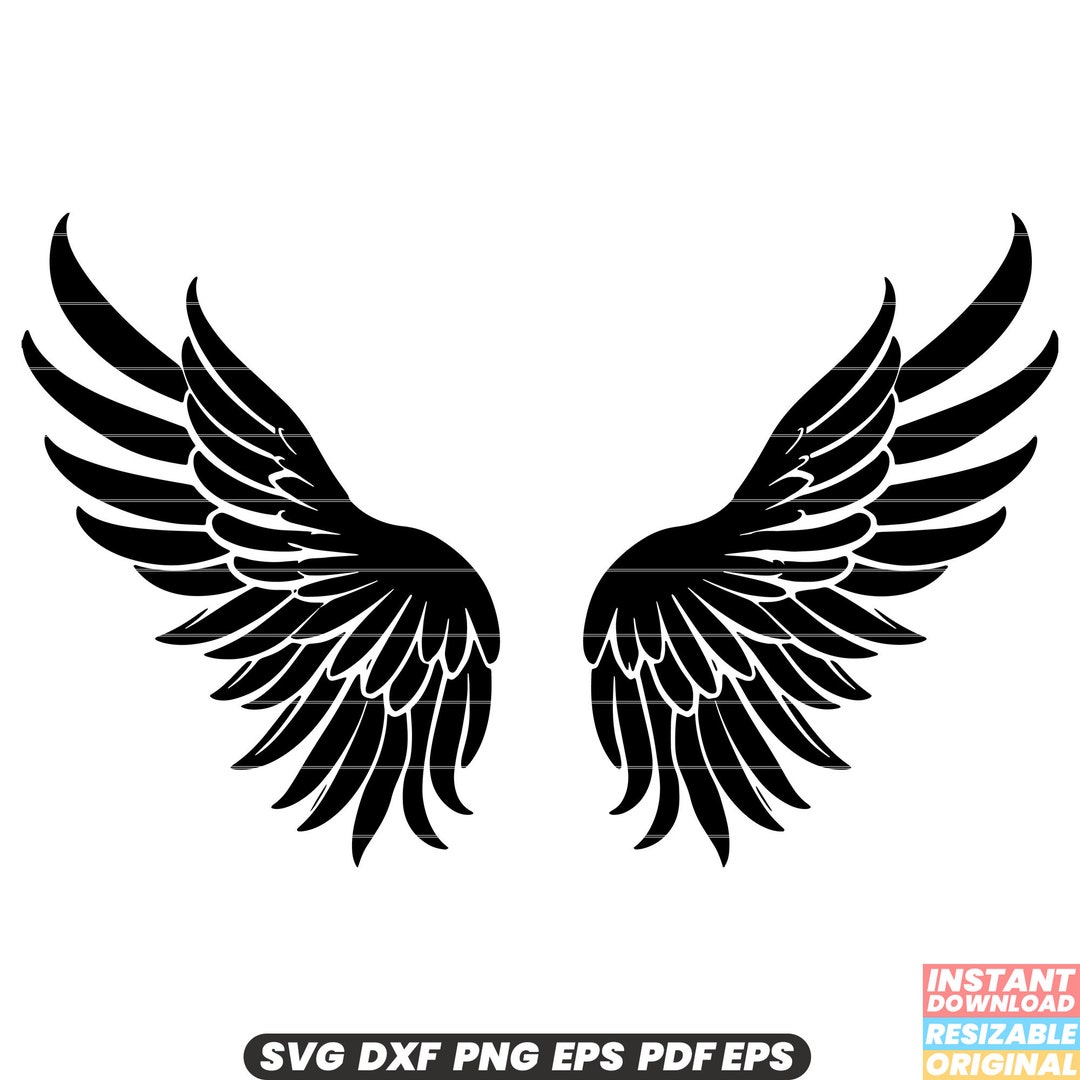 Angel Wings SVG DXF PNG Heavenly Cut File Spiritual - Etsy