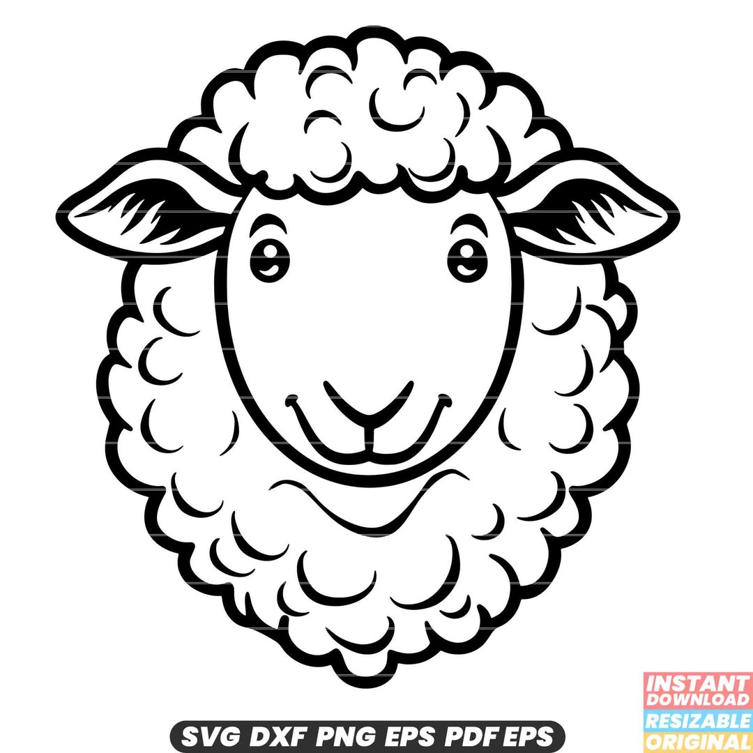 Sheep SVG - Farm Animal, Ewe Bosom Arms Woolly Creature Illustration ...