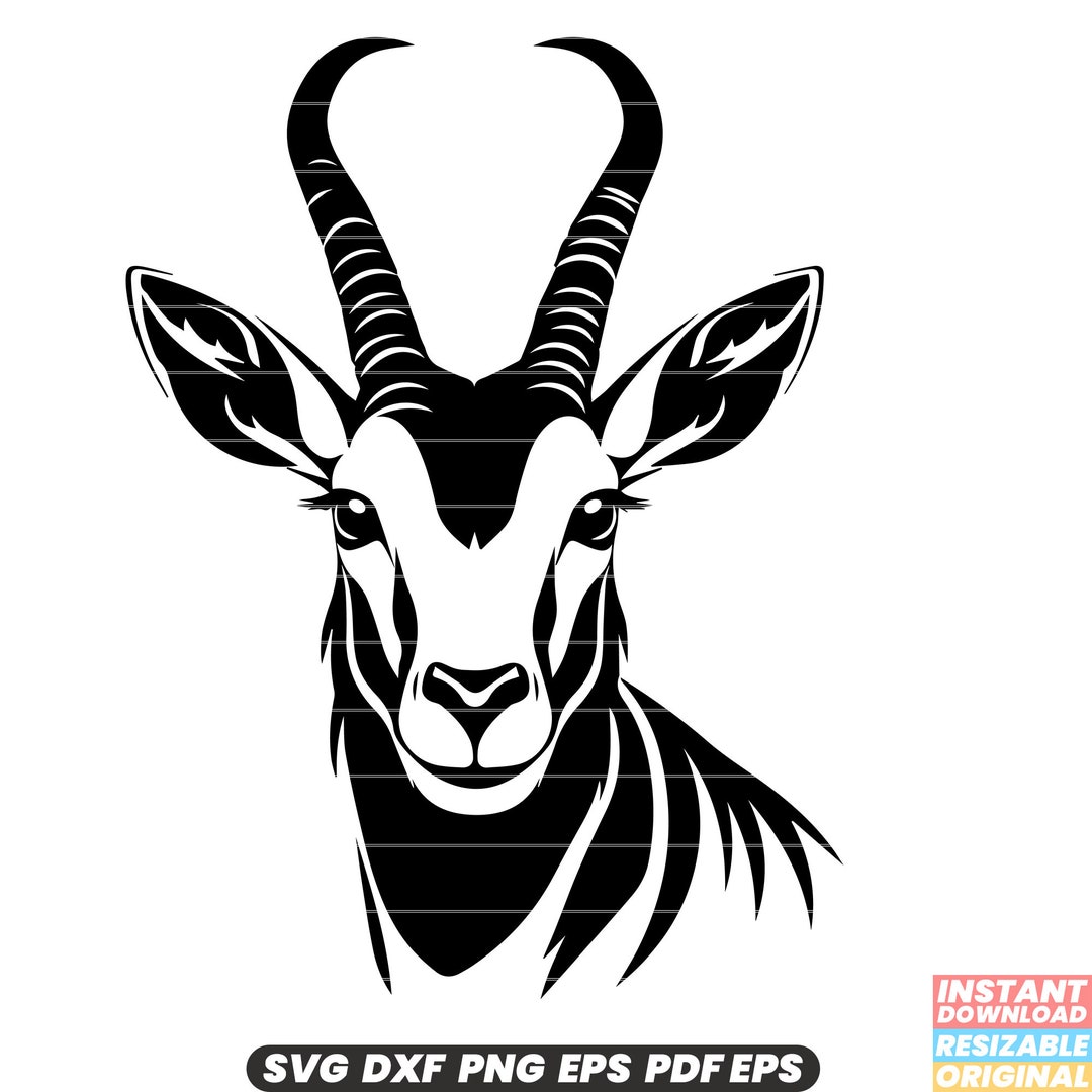 Antelope Mammal Hooves Herbivore Savannah Wildlife Horns Nature SVG DXF ...