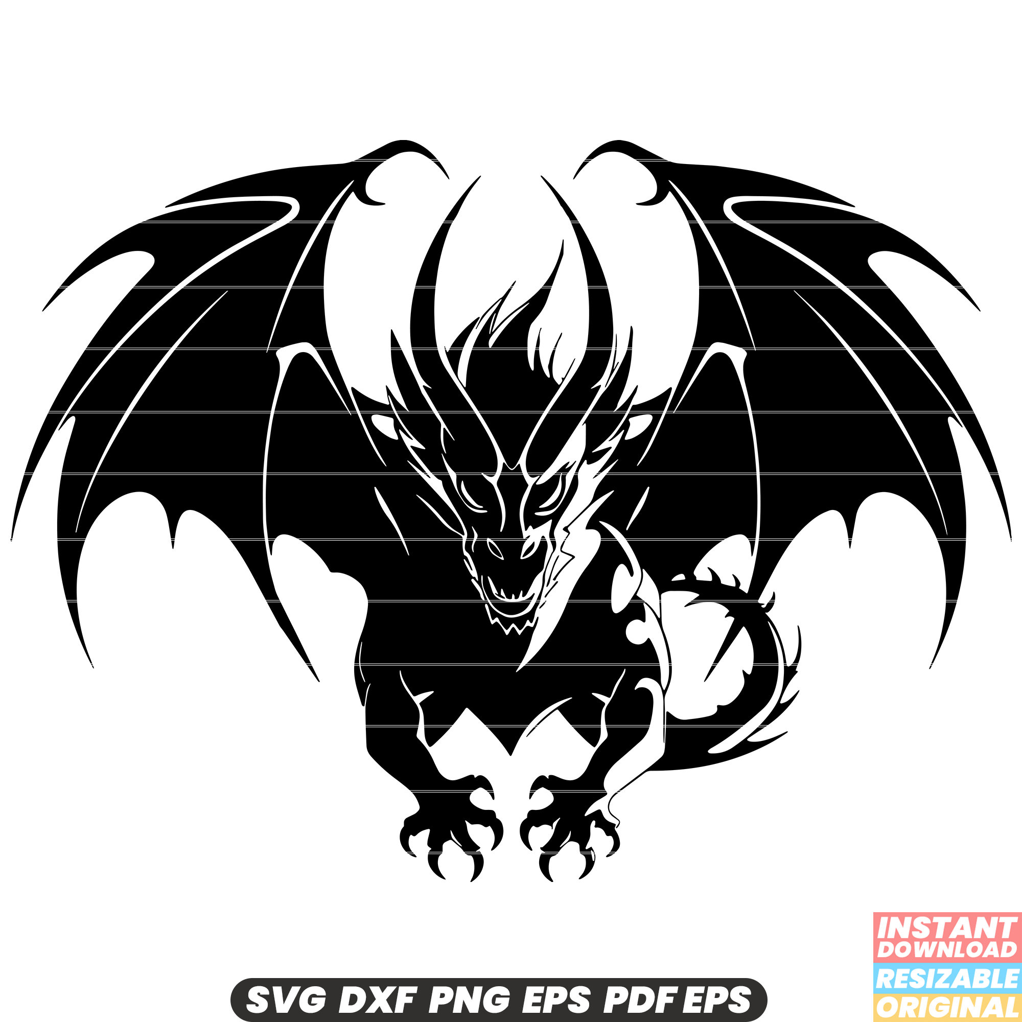 Dragon SVG, Dragon DXF, Dragon PNG, Dragon Clipart, Dragon Cut File ...