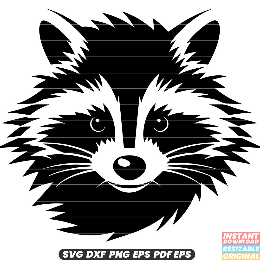 Raccoon SVG, Raccoon DXF, Raccoon PNG Digital Designs Instant Download ...