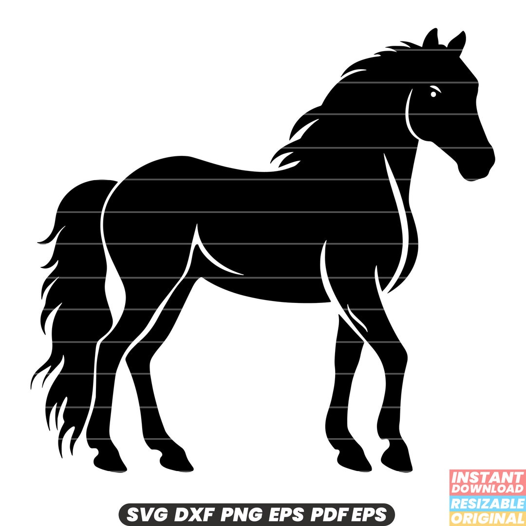 Horse SVG Majestic Equine Illustration Horse Clipart Galloping Stallion ...