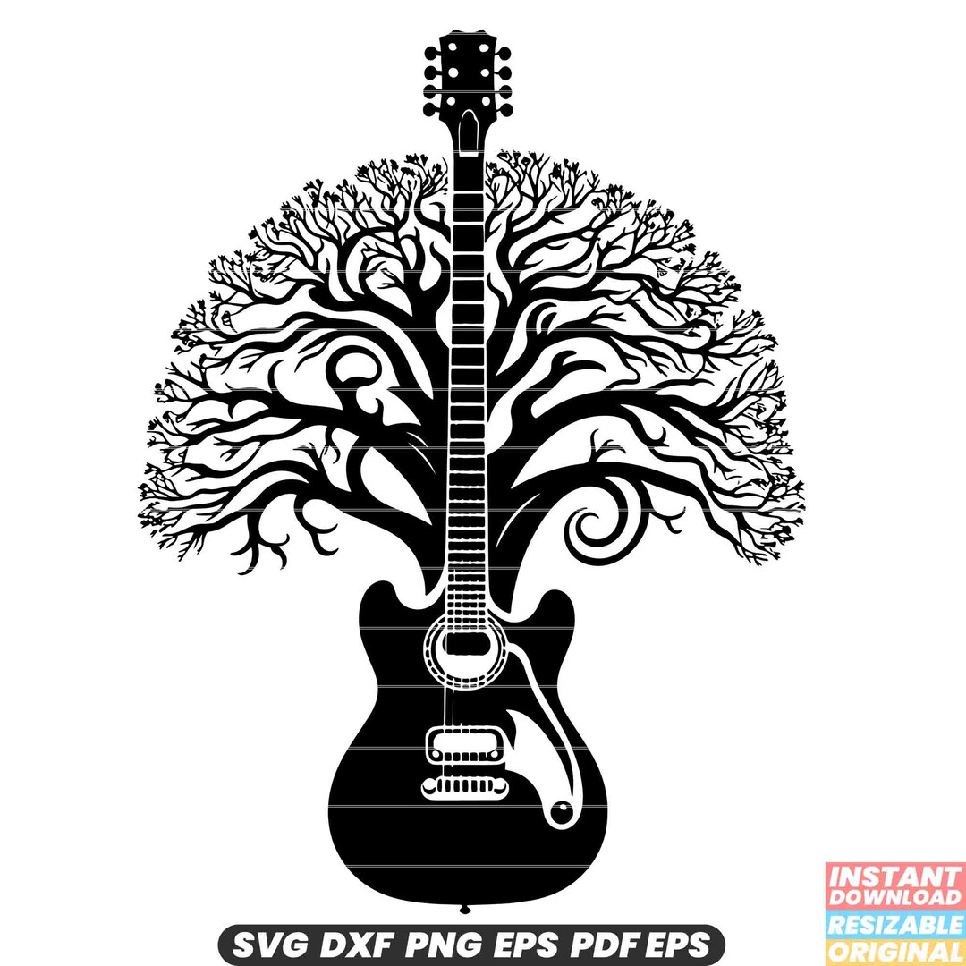 Guitar Tree SVG Music Instrument Guitar Plant Nature Musician Melody ...