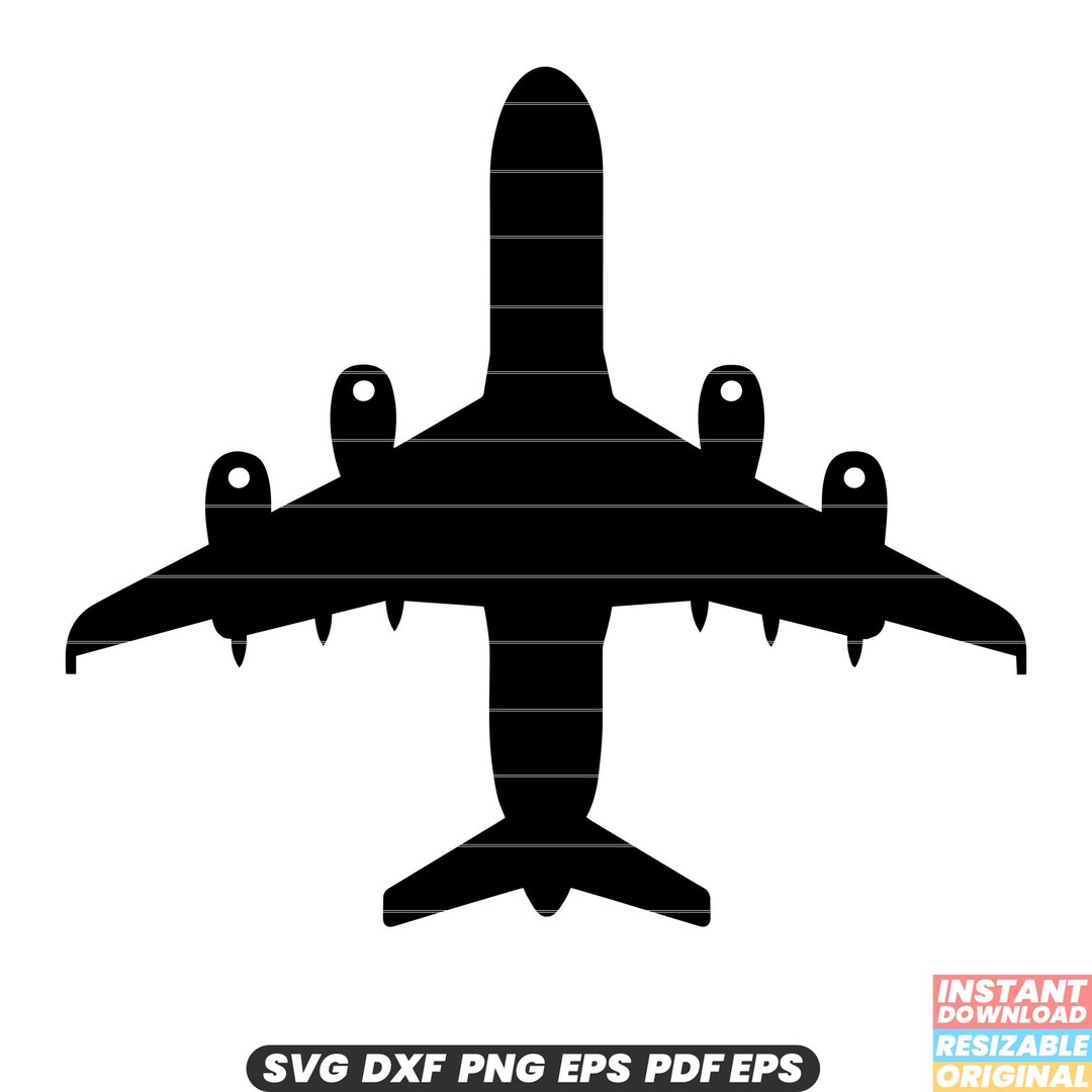 Airplane Svg, Airplane Dxf, Airplane Png, Airplane Cut File, Airplane ...
