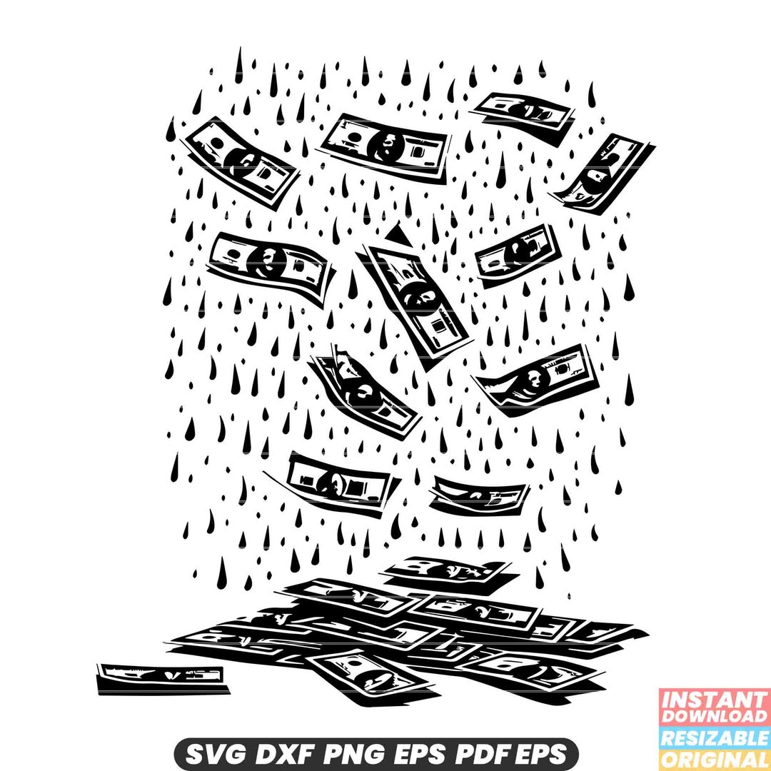 Money Shower SVG Cash Rich Swag Cool Currency Dollar Wealth Finance ...