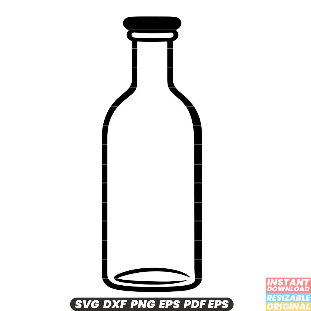 Glass Bottle SVG - Transparent Bottle, Beverage Container, Glassware ...