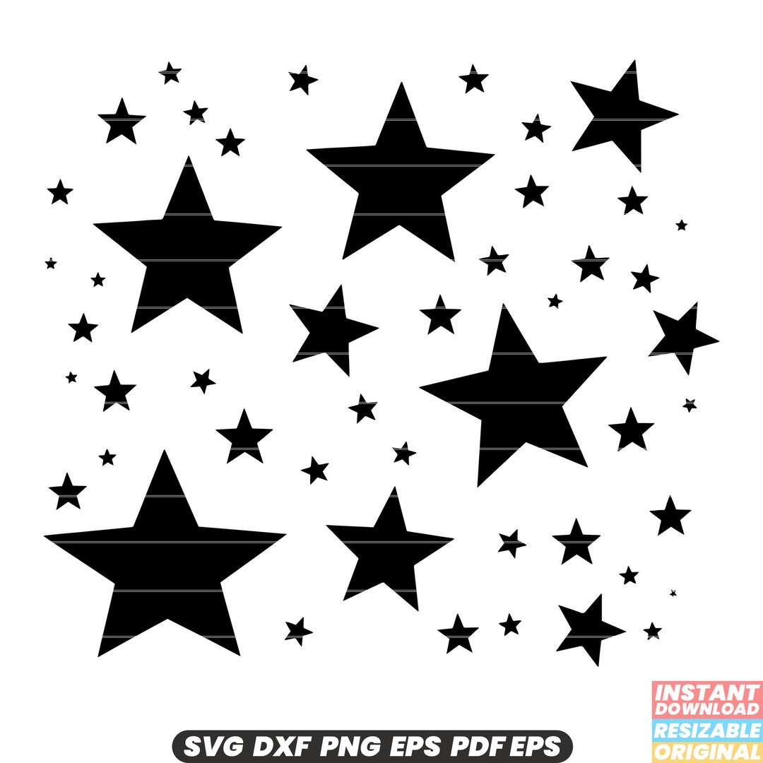 Stars SVG Celestial Illustration Stars Clipart Night Sky Graphic ...
