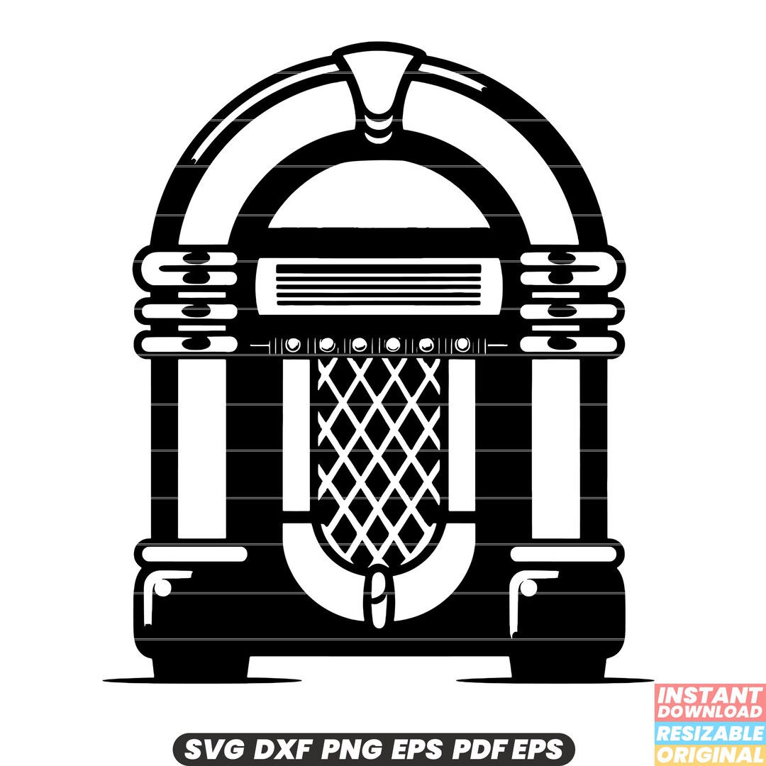 Jukebox SVG Retro Music Illustration Jukebox Clipart Vintage ...