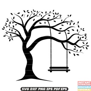 Tree Swing SVG Nature Illustration Tree Swing Clipart Outdoor Graphic ...