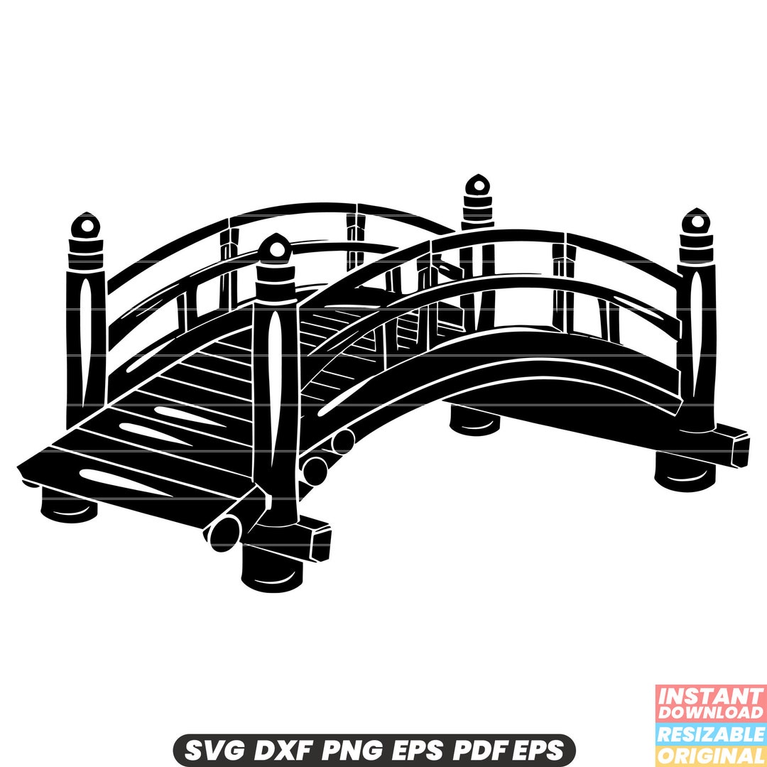 Wooden Bridge SVG Bridge Illustration Footbridge Clipart Outdoor ...