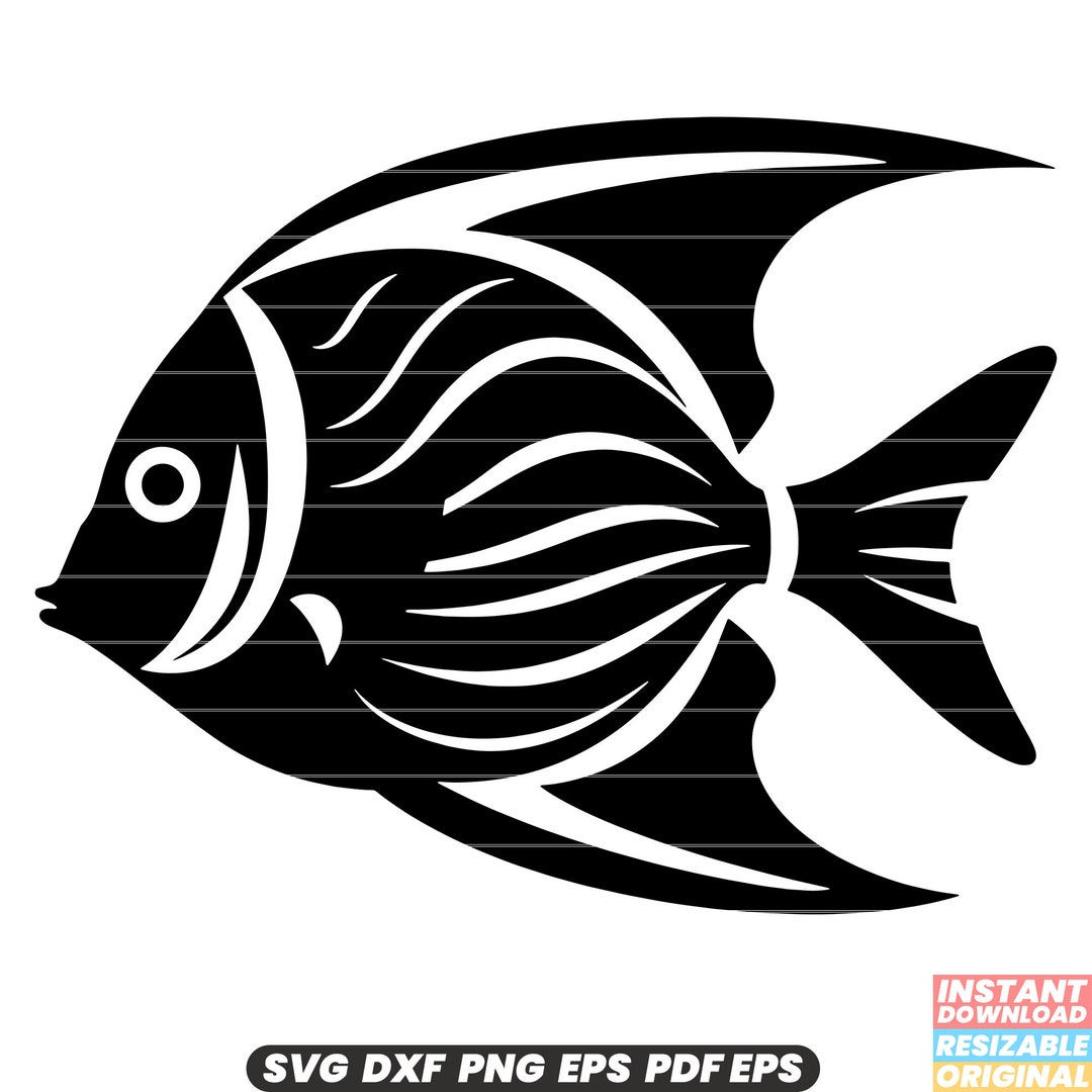 Angelfish SVG DXF Png Cut File Digital Instant Download - Etsy
