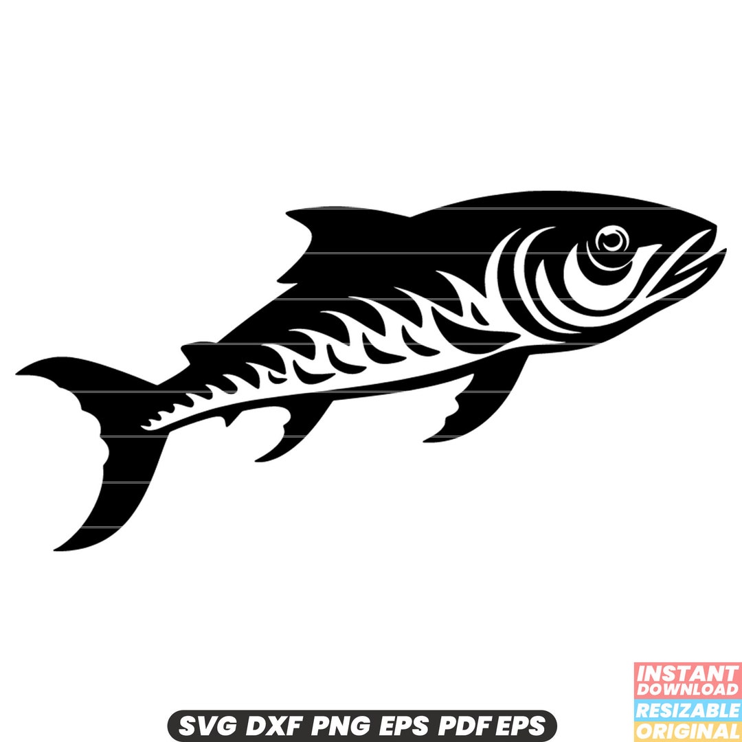 Tarpon SVG Fish Illustration Tarpon Clipart Saltwater Graphic Angling ...