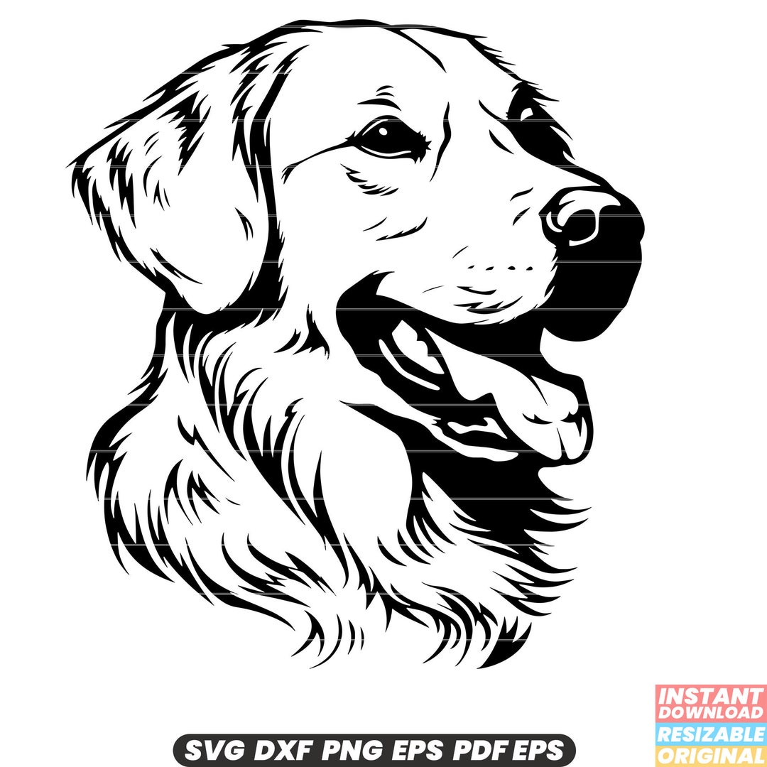 Golden Retriever SVG - Friendly Canine, Pet Illustration, Golden ...
