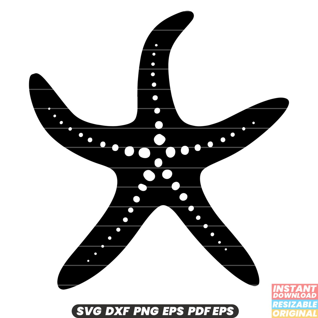 Starfish SVG Marine Life Illustration Starfish Clipart Ocean Graphic ...