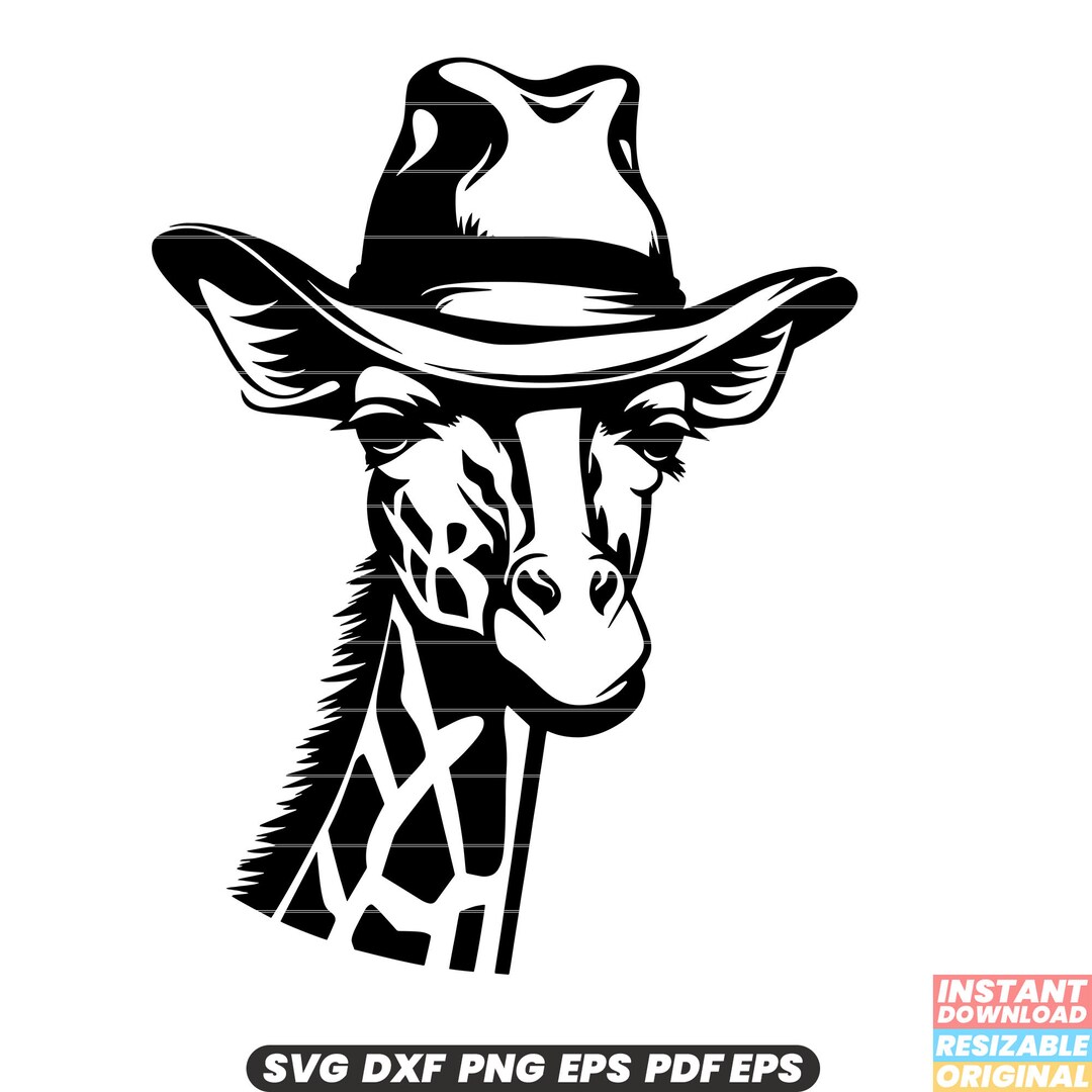 Giraffe With Safari Hat SVG - Safari Animal, Wildlife Explorer ...