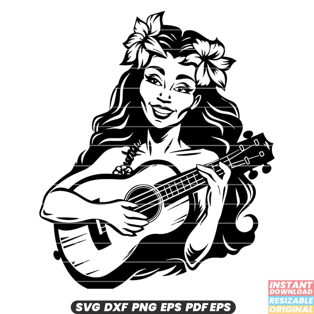 Hula Girl SVG Hawaiian Dance Maui Dancer Bali Oahu Ukulele Aloha Grass ...