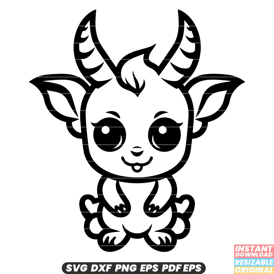 Cute Baphomet Occult Symbol Goat Head Paganism Satanism Pentagram Horns ...