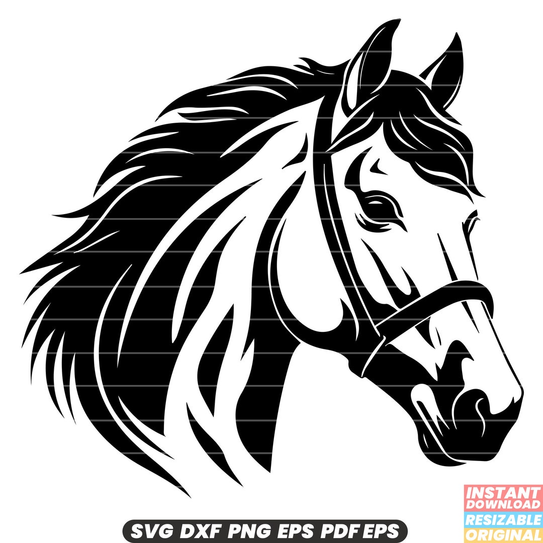 Horse SVG, Horse DXF, Horse PNG: Majestic Equine Digital Art for ...