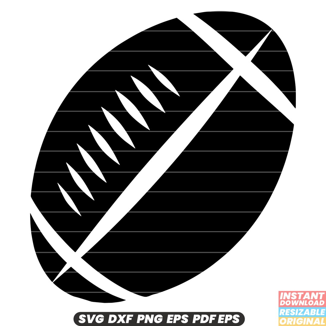 Rugby Ball SVG Sports Equipment Illustration Rugby Ball Clipart ...