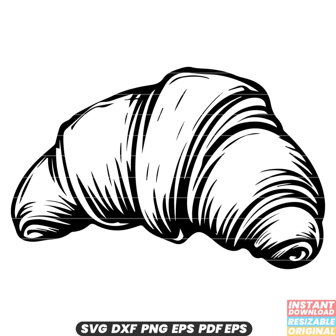 Croissant SVG French Pastry Breakfast Bakery Delicious Flaky Butter ...