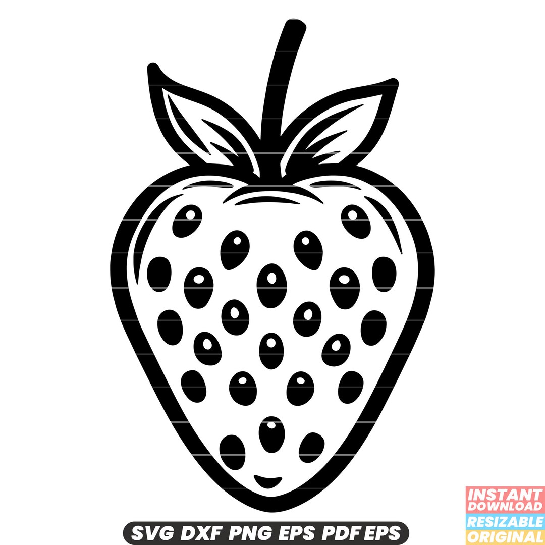 Strawberry SVG Fruit Illustration Strawberry Clipart Berries Graphic ...