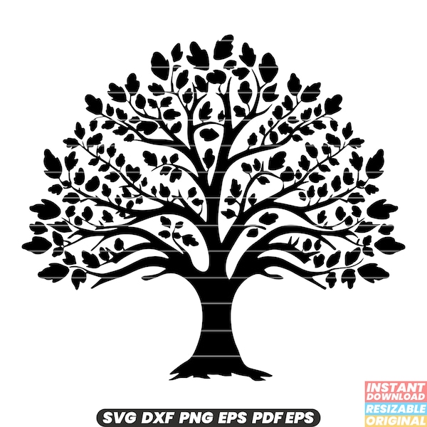 Oak Tree Svg - Etsy