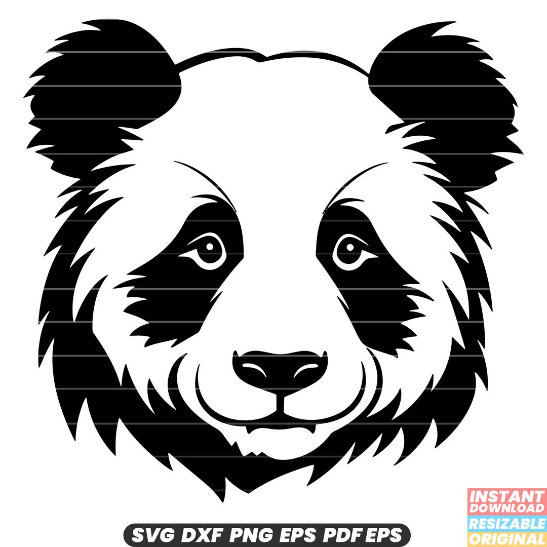 Panda SVG, Panda DXF, Panda PNG Digital Designs Instant Download 1 - Etsy