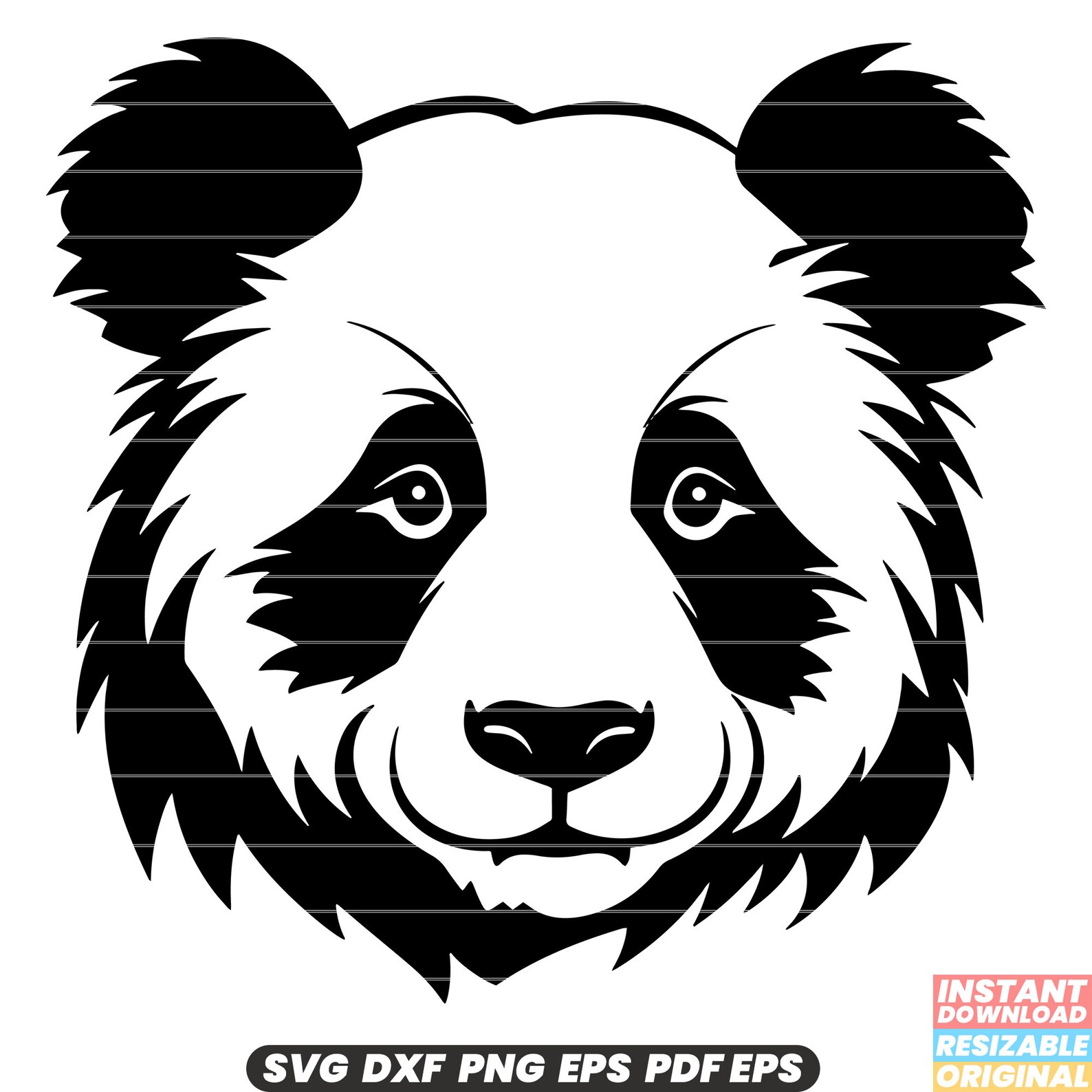 Panda SVG, Panda DXF, Panda PNG Digital Designs Instant Download 1 - Etsy