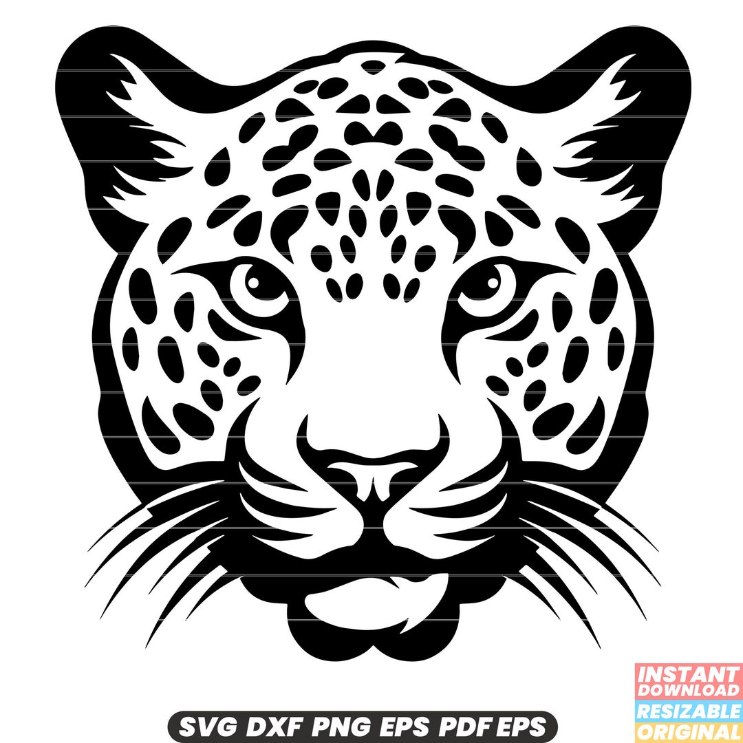 Leopard Predator Spotted Wildlife Feline Safari Nature SVG DXF PNG Cut ...