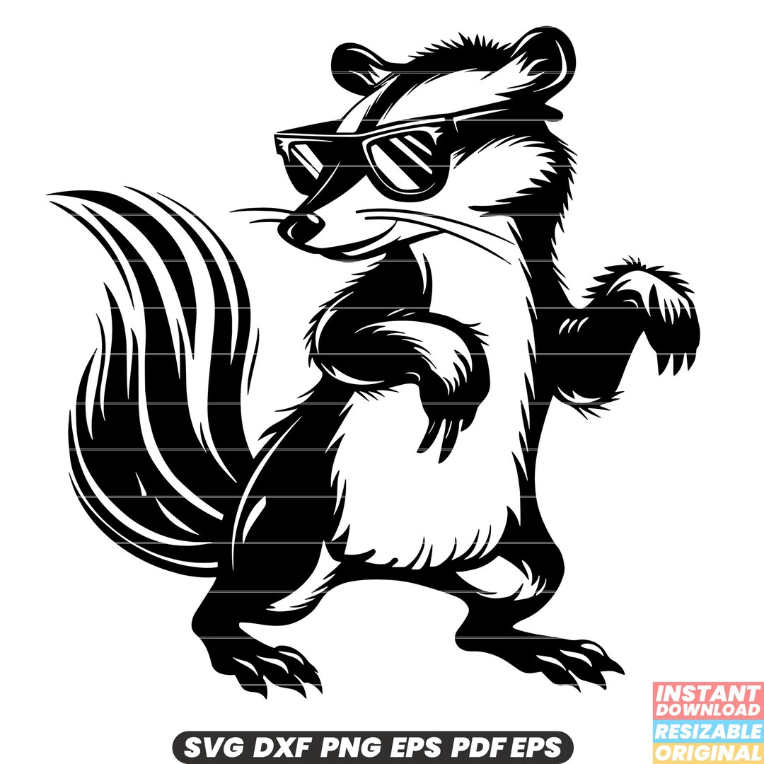 Skunk Dancing SVG Animal Illustration Skunk Dancing Clipart Cute ...