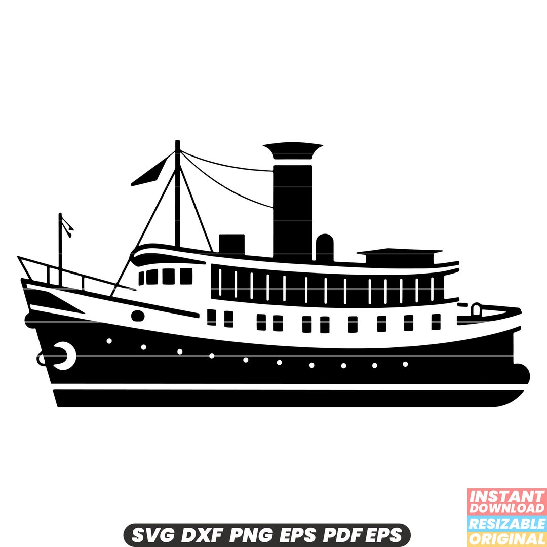 Buy Tugboat SVG Tugboat DXF Tugboat PNG Maritime Designs for Boat ...