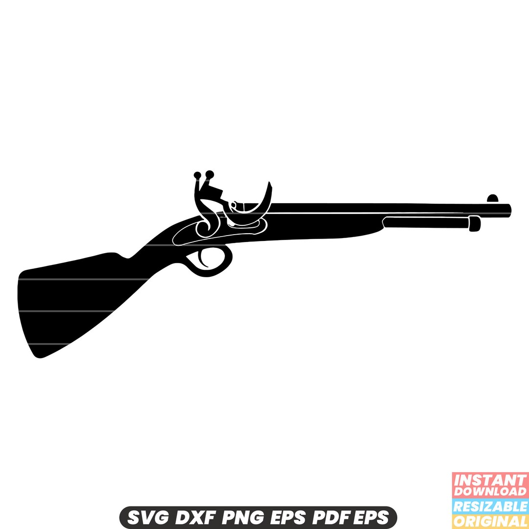 Musket Rifle SVG Historical Weapon Illustration Musket Rifle Clipart ...