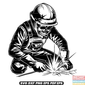 Welder Skeleton Worker SVG - Halloween Costume, Spooky Welder ...