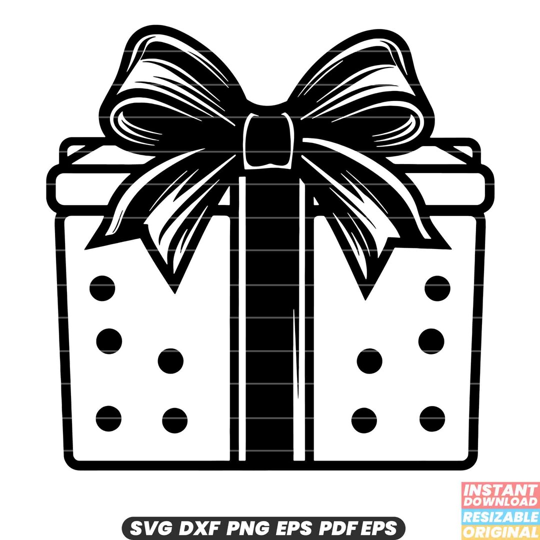 Present Box SVG - Gift Wrapping, Holiday Surprise, Festive Decoration ...