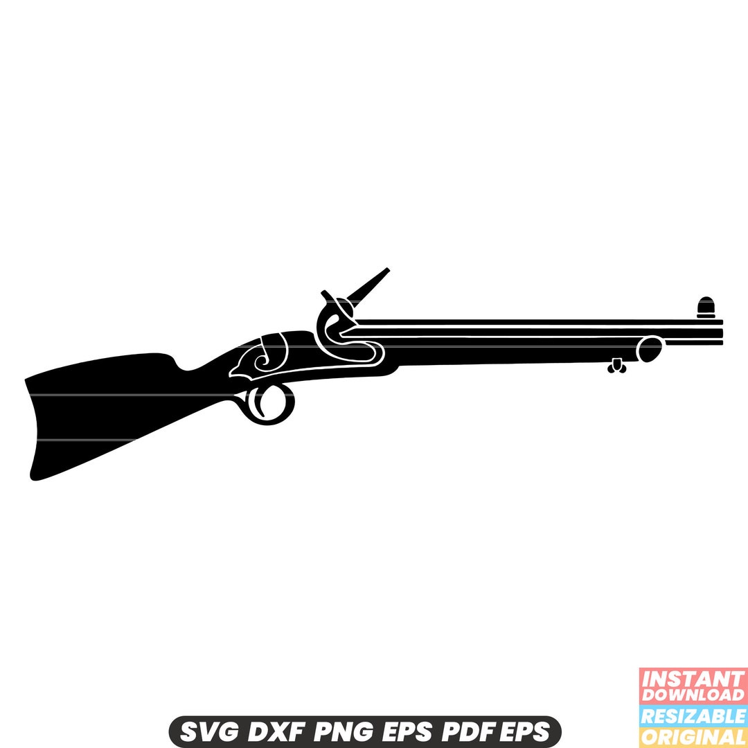 Musket Rifle SVG Historical Weapon Illustration Musket Rifle Clipart ...