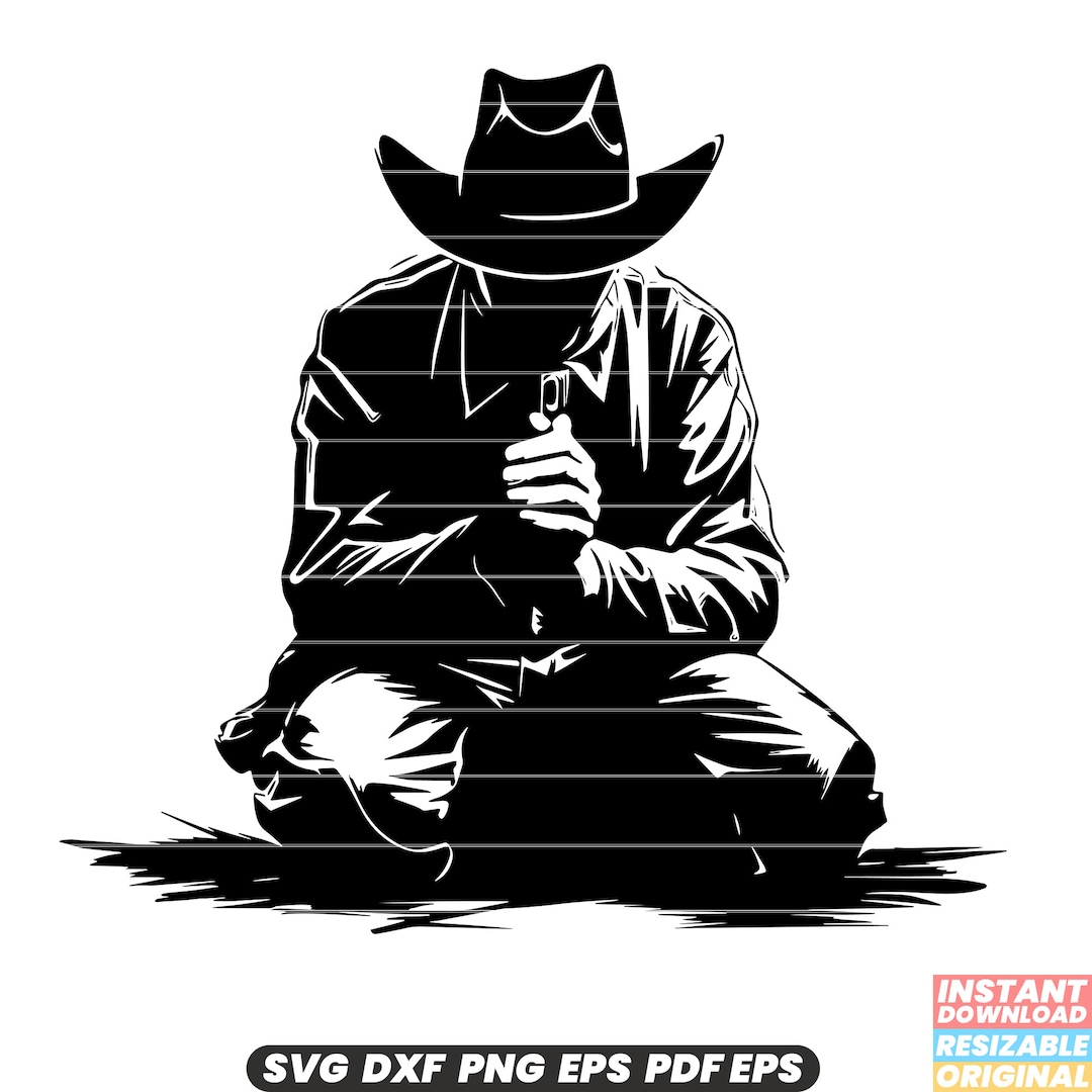 Cowboy Praying Western Rancher Prayer Cowboy Hat Cross Religion Faith ...