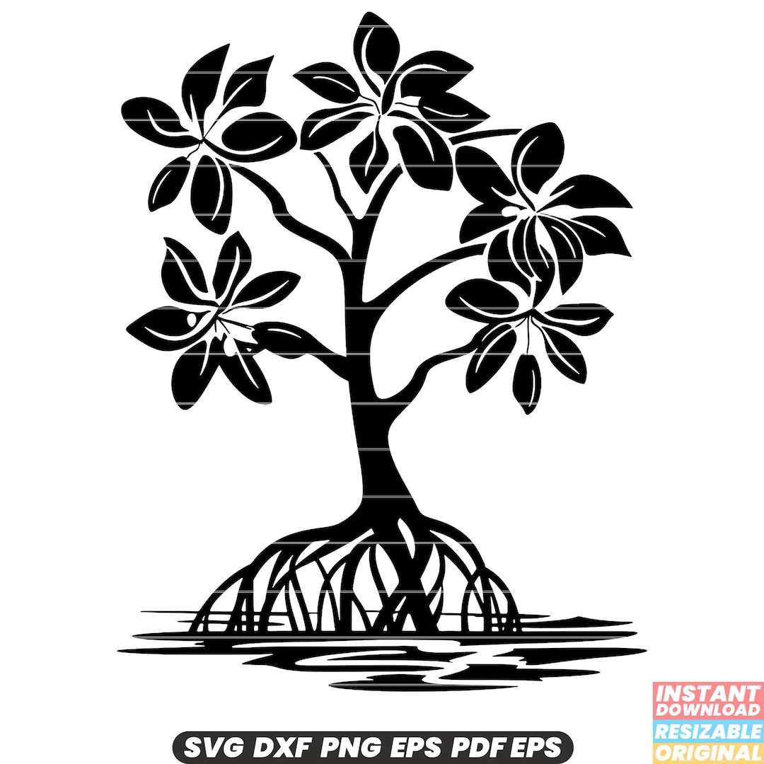 Mangrove Tree SVG Coastal Plant Illustration Mangrove Tree Clipart ...