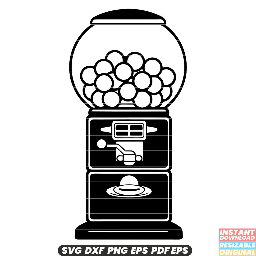 Gumball Machine SVG - Candy Dispenser, Vintage Gumball Machine ...