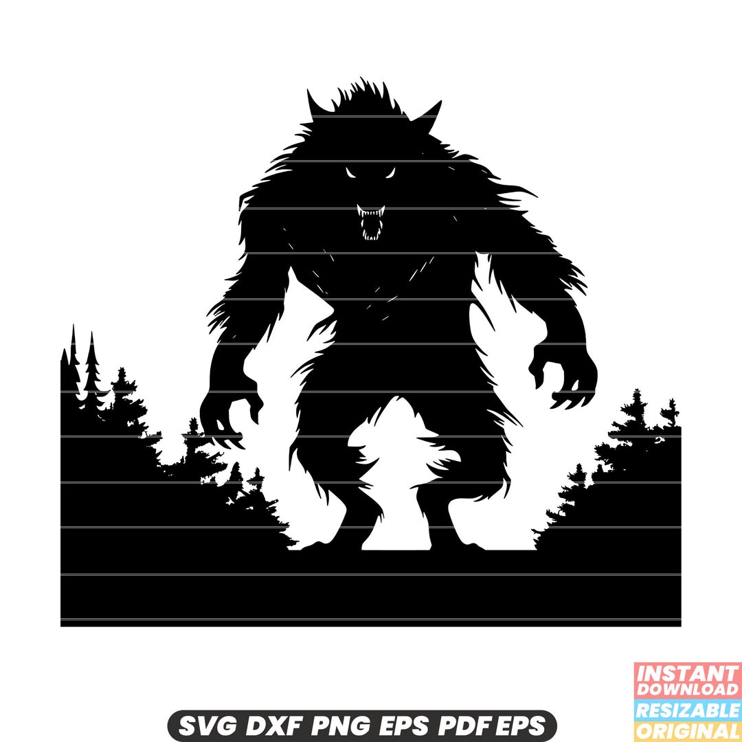 Werewolf SVG Mythical Creature Illustration Halloween Monster Clipart ...