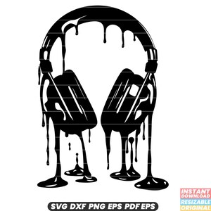 Melting Headphone Dripping SVG Music Audio Sound Equipment Melting ...