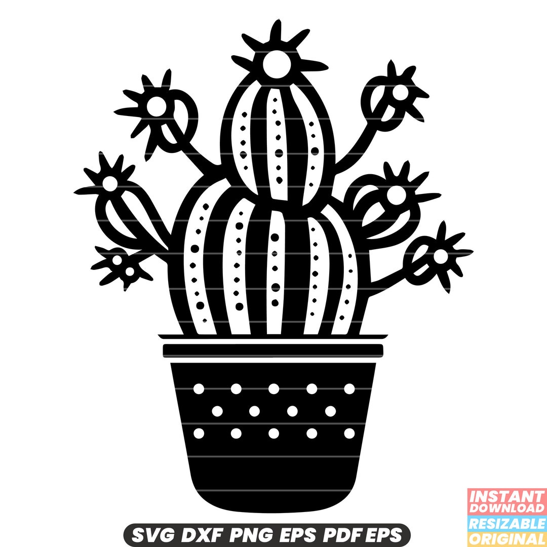 Cactus SVG, DXF, PNG, Desert Plant Cut File, Succulent Clipart, Cactus ...