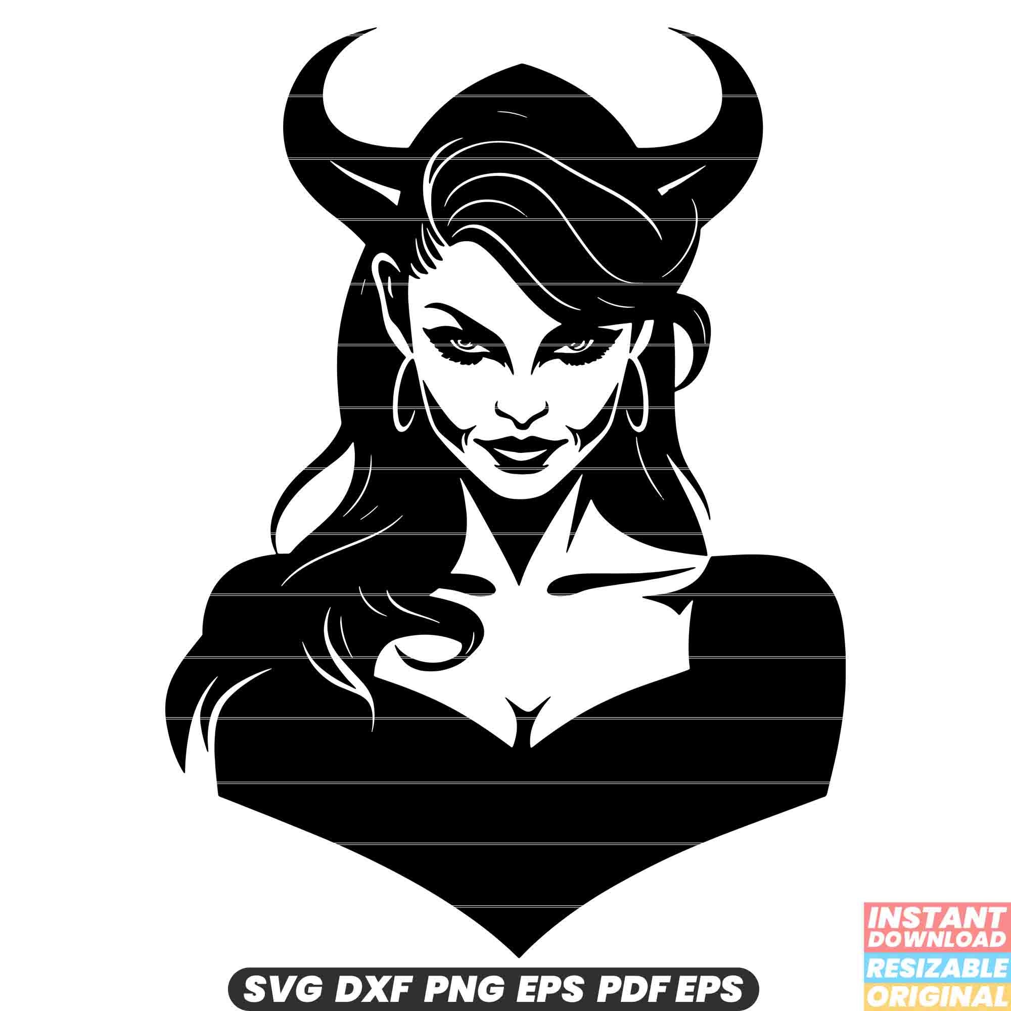 Sexy Devil Woman SVG Halloween Costume, Seductive Demon Lady ...